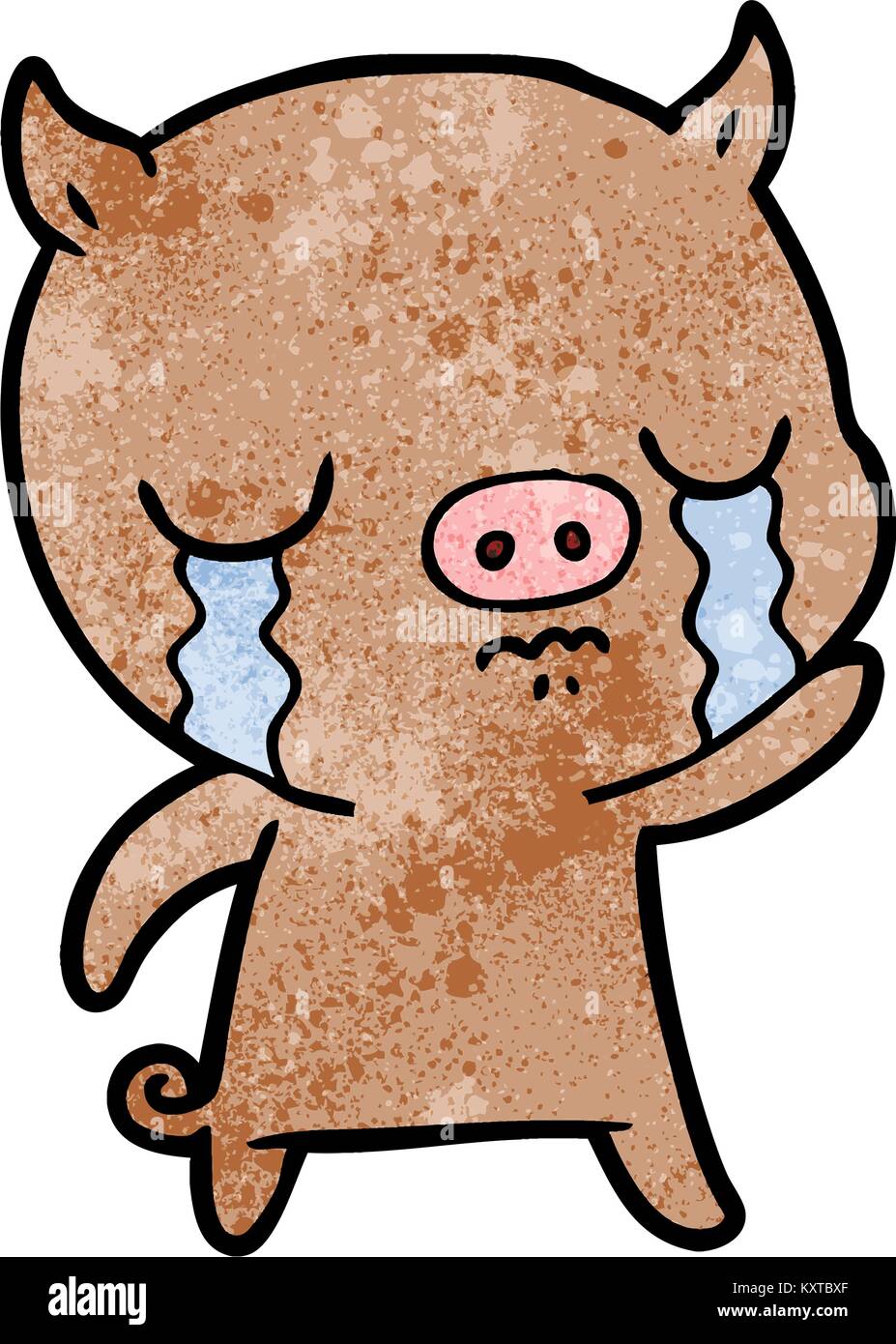 cartoon pig crying waving goodbye Stock Vector Image & Art - Alamy