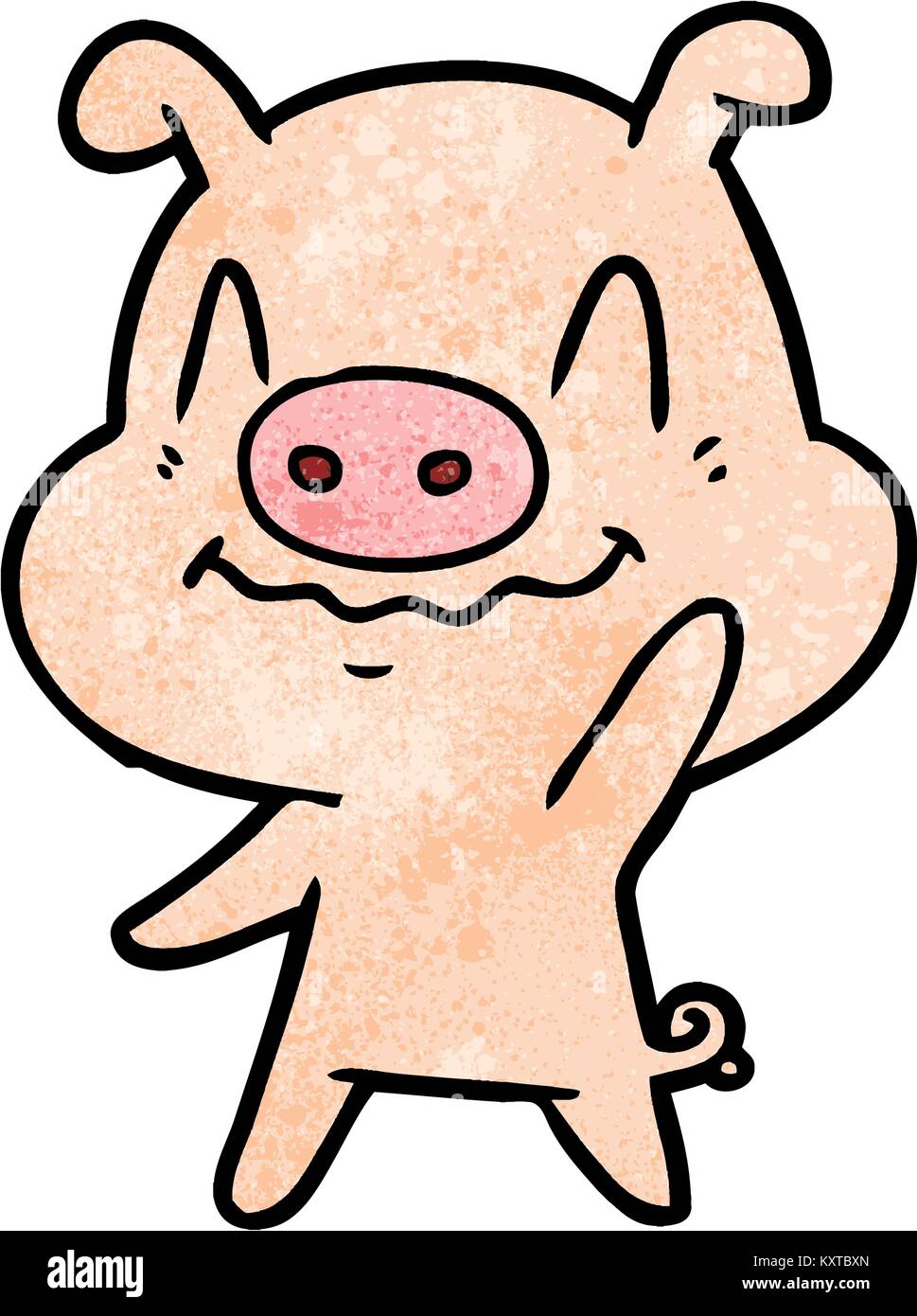 nervous cartoon pig waving Stock Vector Image & Art - Alamy