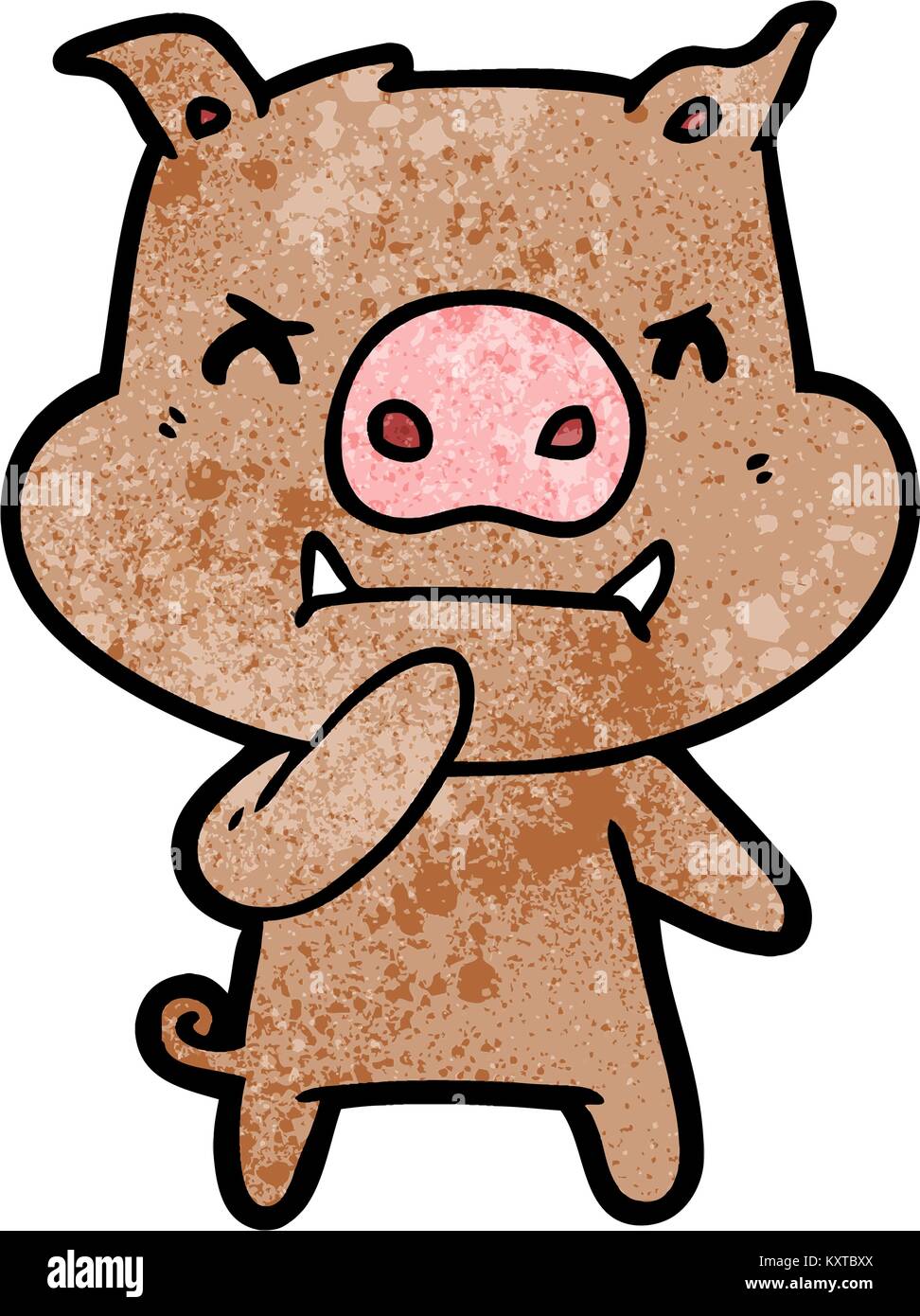 angry cartoon pig Stock Vector Image & Art - Alamy