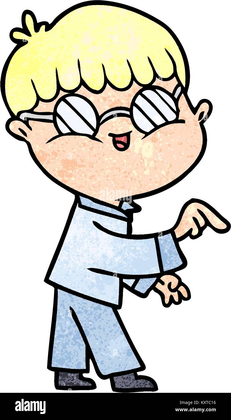 cartoon boy wearing spectacles Stock Vector Image & Art - Alamy