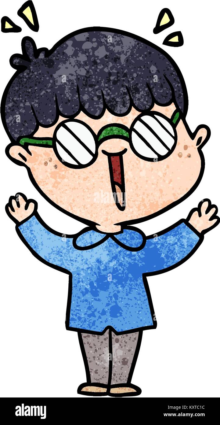 cartoon boy wearing spectacles Stock Vector Image & Art - Alamy