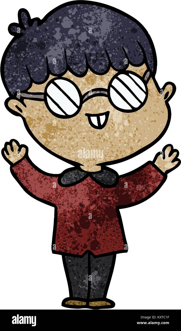 cartoon boy wearing spectacles Stock Vector Image & Art - Alamy