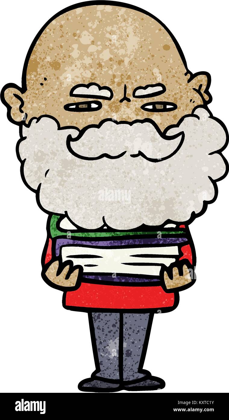 cartoon man with beard frowning Stock Vector Image & Art - Alamy