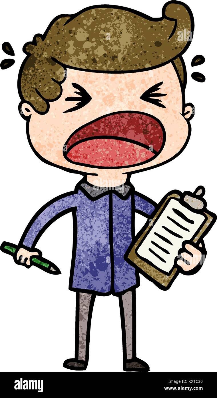 cartoon shouting salesman Stock Vector Image & Art - Alamy