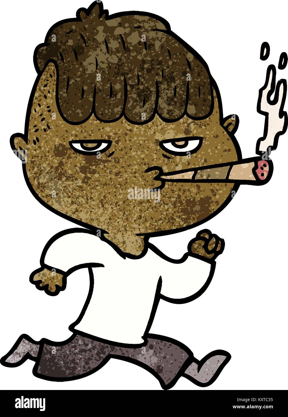 cartoon man smoking whilst running Stock Vector Image & Art - Alamy