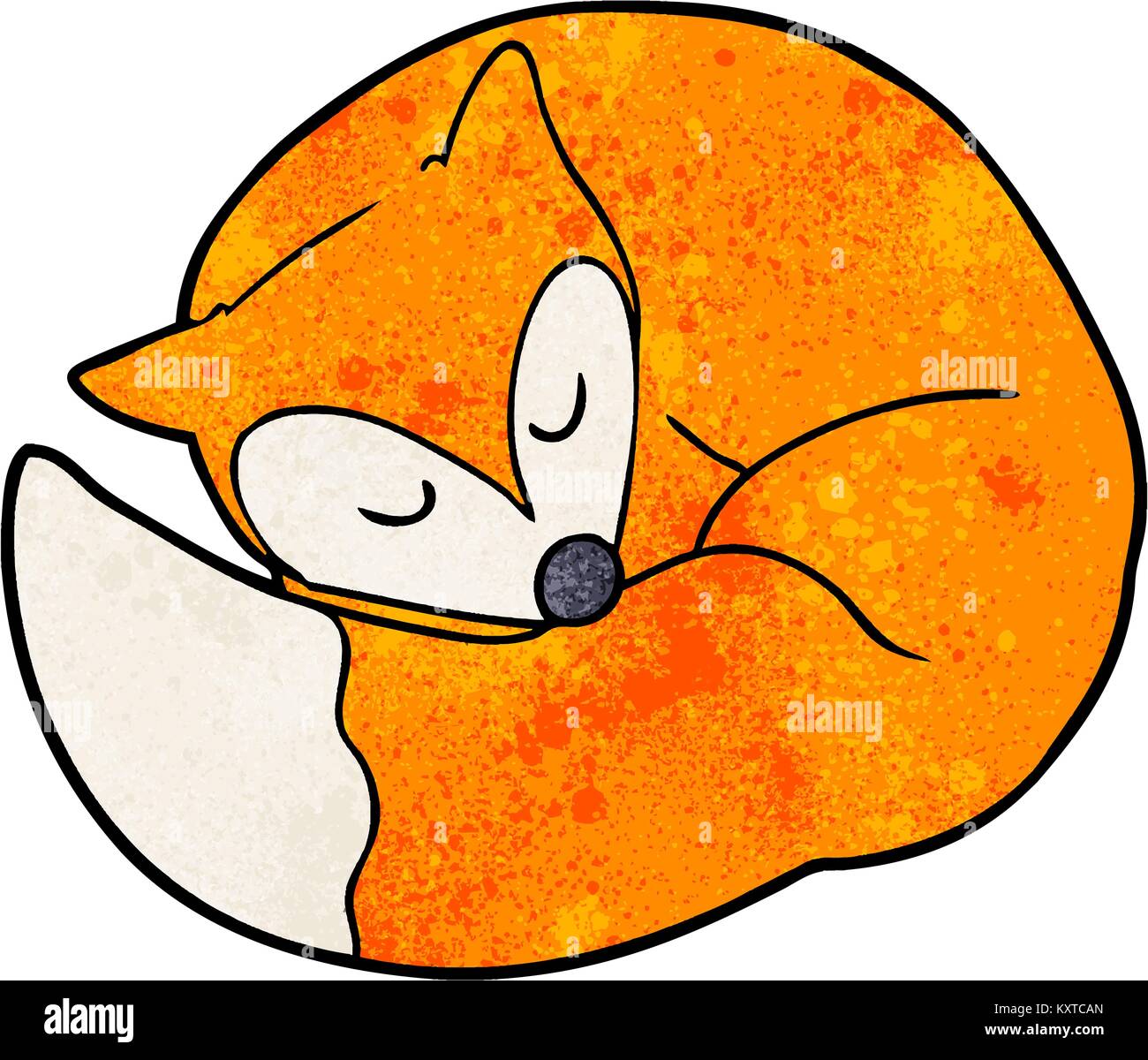 cartoon sleeping fox Stock Vector Image & Art - Alamy