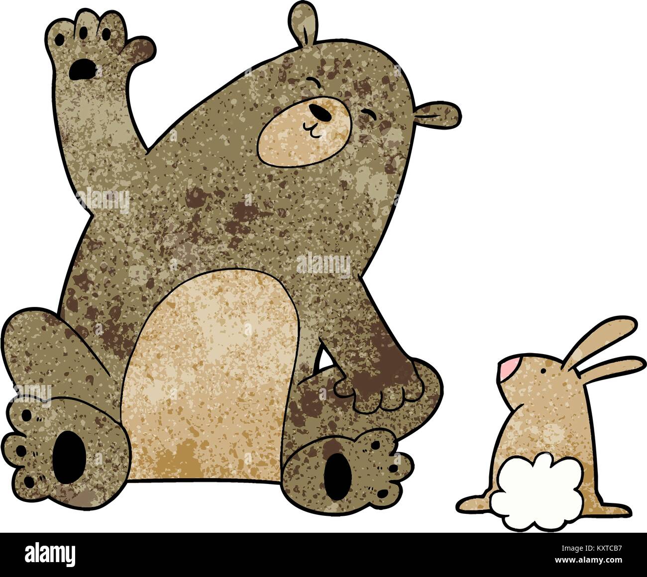 cartoon bear and rabbit friends Stock Vector Image & Art - Alamy