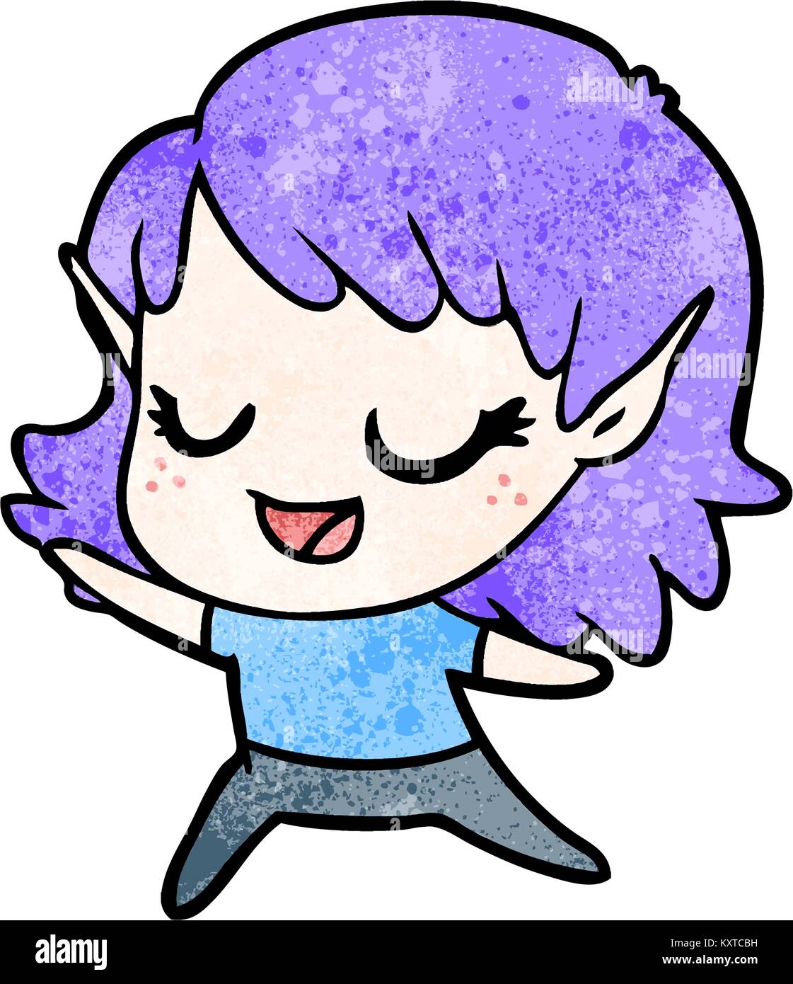 carton happy elf girl dancing Stock Vector Image & Art - Alamy