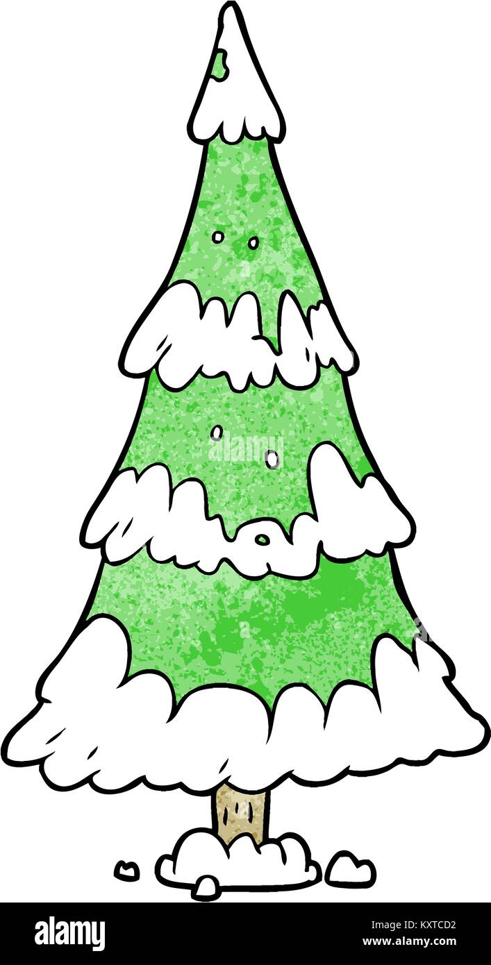 cartoon snowy christmas tree Stock Vector Image & Art - Alamy