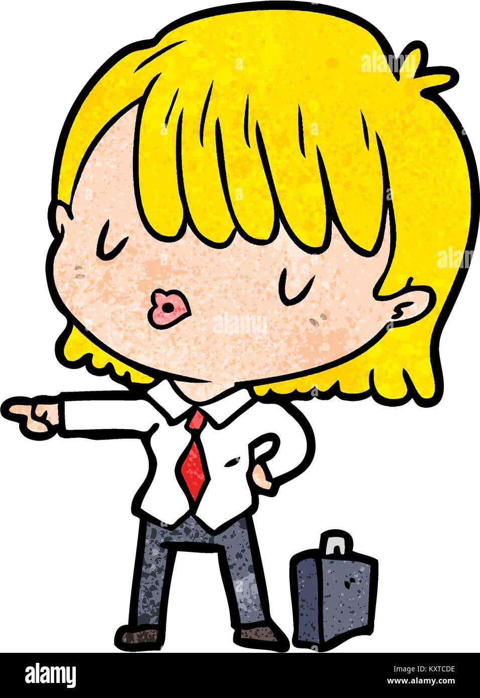 cartoon efficient businesswoman giving orders Stock Vector Image & Art ...