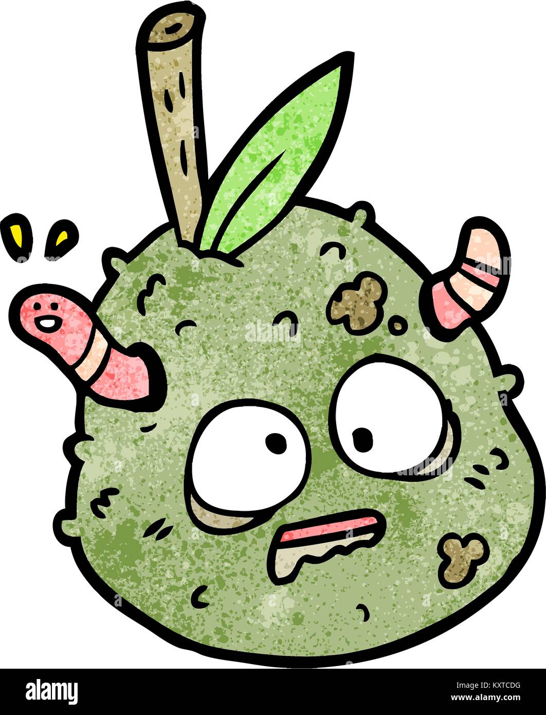 cartoon rotting old pear with worm Stock Vector Image & Art - Alamy