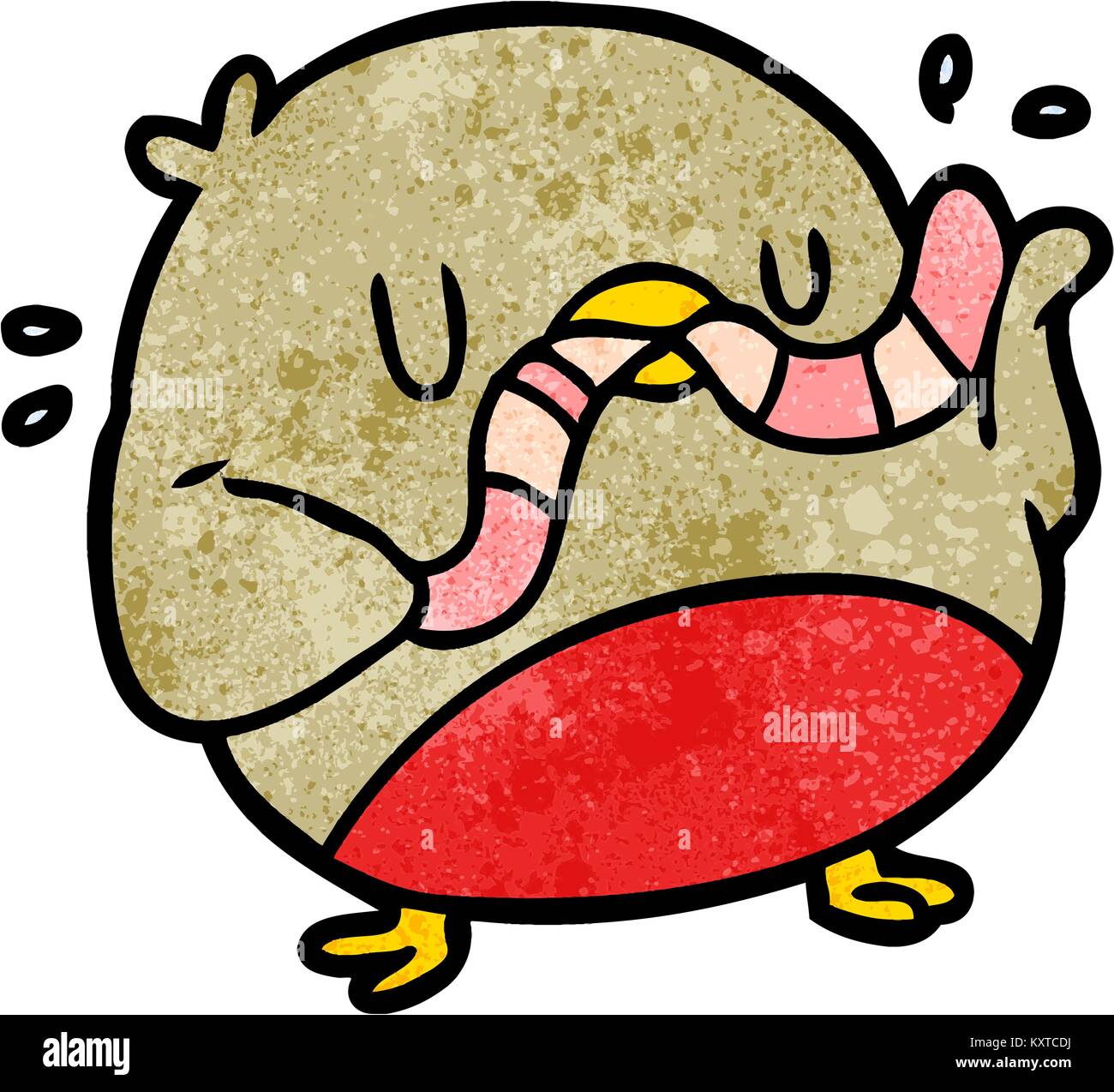 cartoon bird eating worm Stock Vector Image & Art - Alamy
