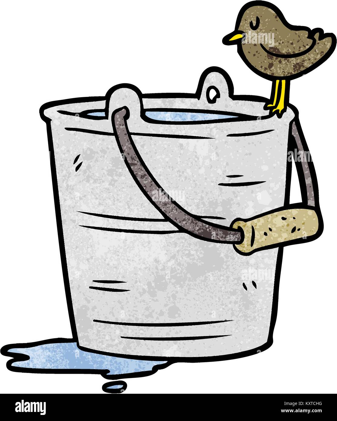 Freehand drawn cartoon bucket water Cut Out Stock Images & Pictures - Alamy