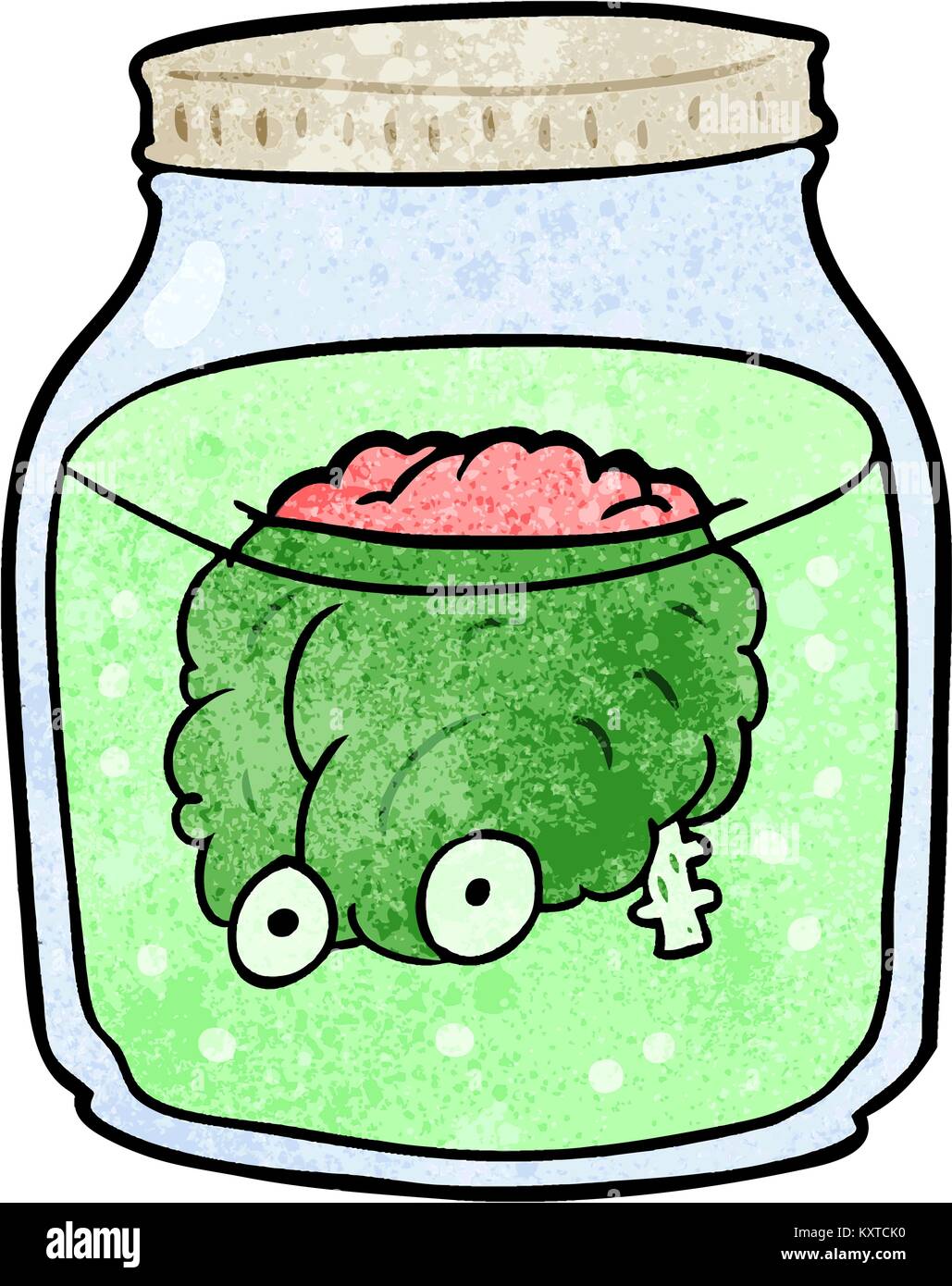 cartoon spooky brain floating in jar Stock Vector Image & Art - Alamy