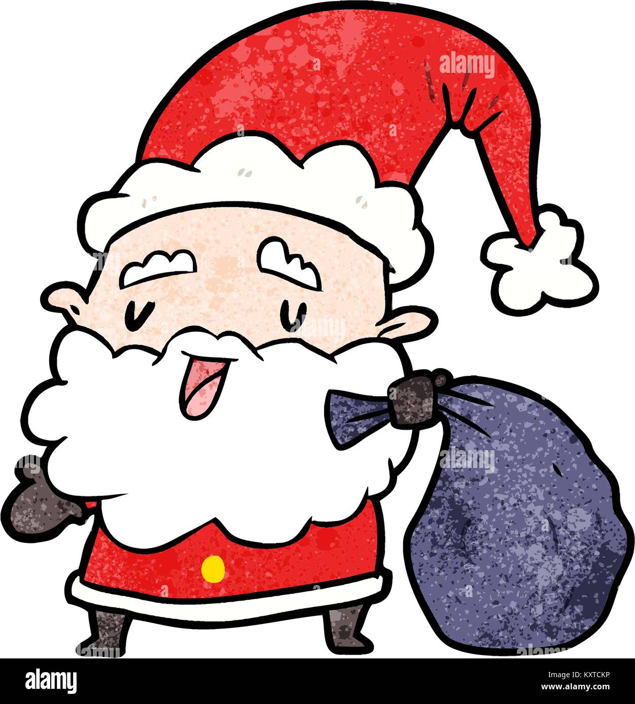 cartoon santa claus carrying sack of presents Stock Vector Image & Art ...