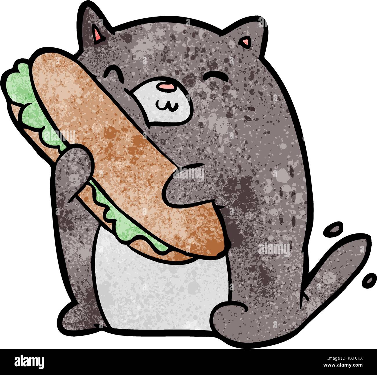 cartoon cat loving the amazing sandwich he's just made for lunch Stock ...
