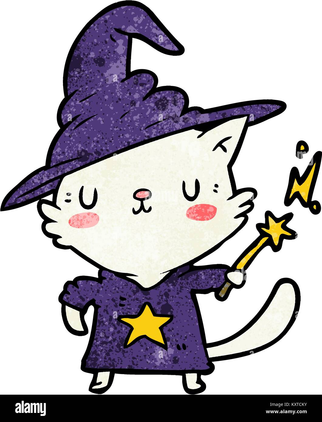 magical amazing cartoon cat wizard Stock Vector Image & Art - Alamy