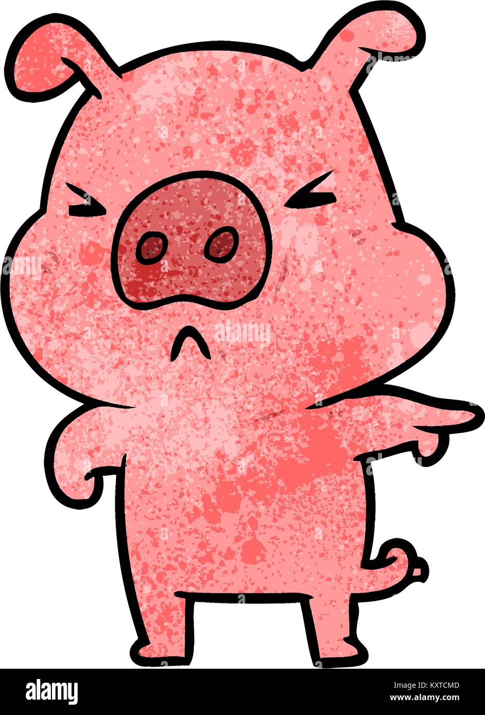 cartoon angry pig pointing Stock Vector Image & Art - Alamy