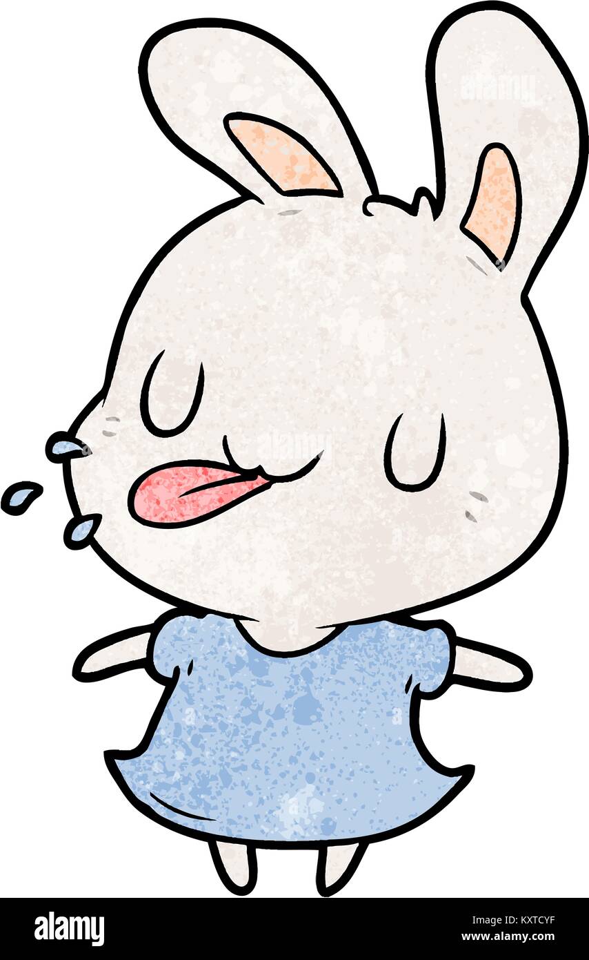 cute cartoon rabbit blowing raspberry Stock Vector Image & Art - Alamy