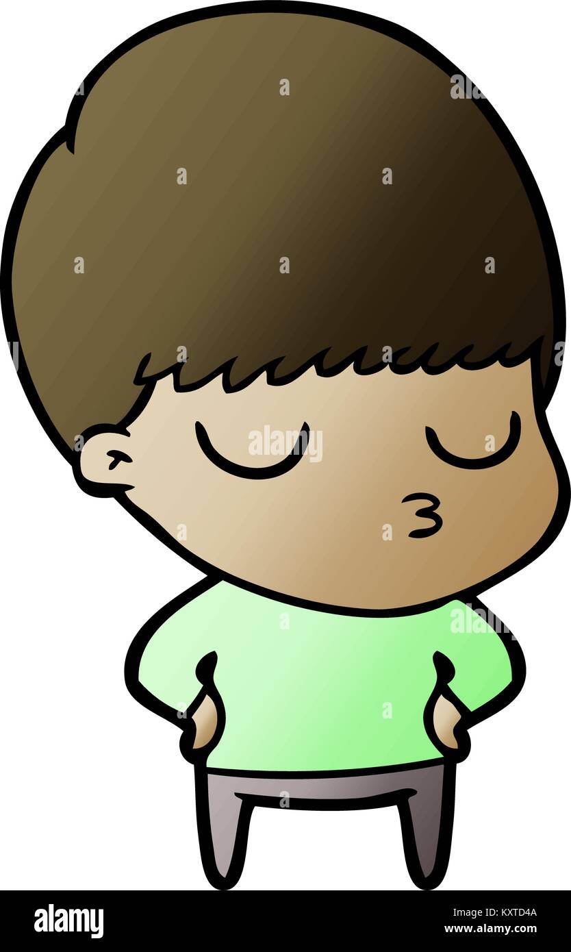 cartoon calm boy Stock Vector Image & Art - Alamy