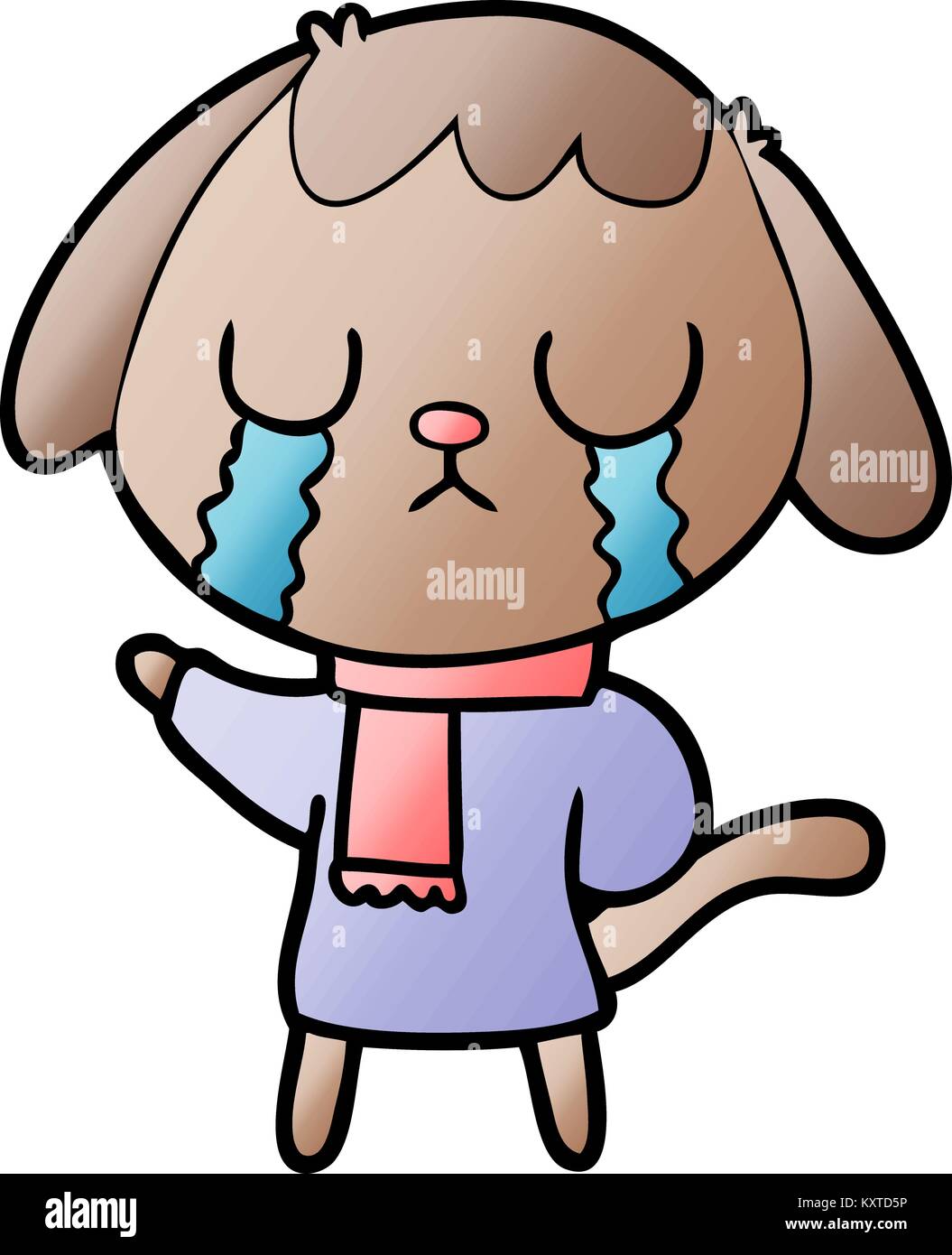 cute cartoon dog crying Stock Vector Image & Art - Alamy