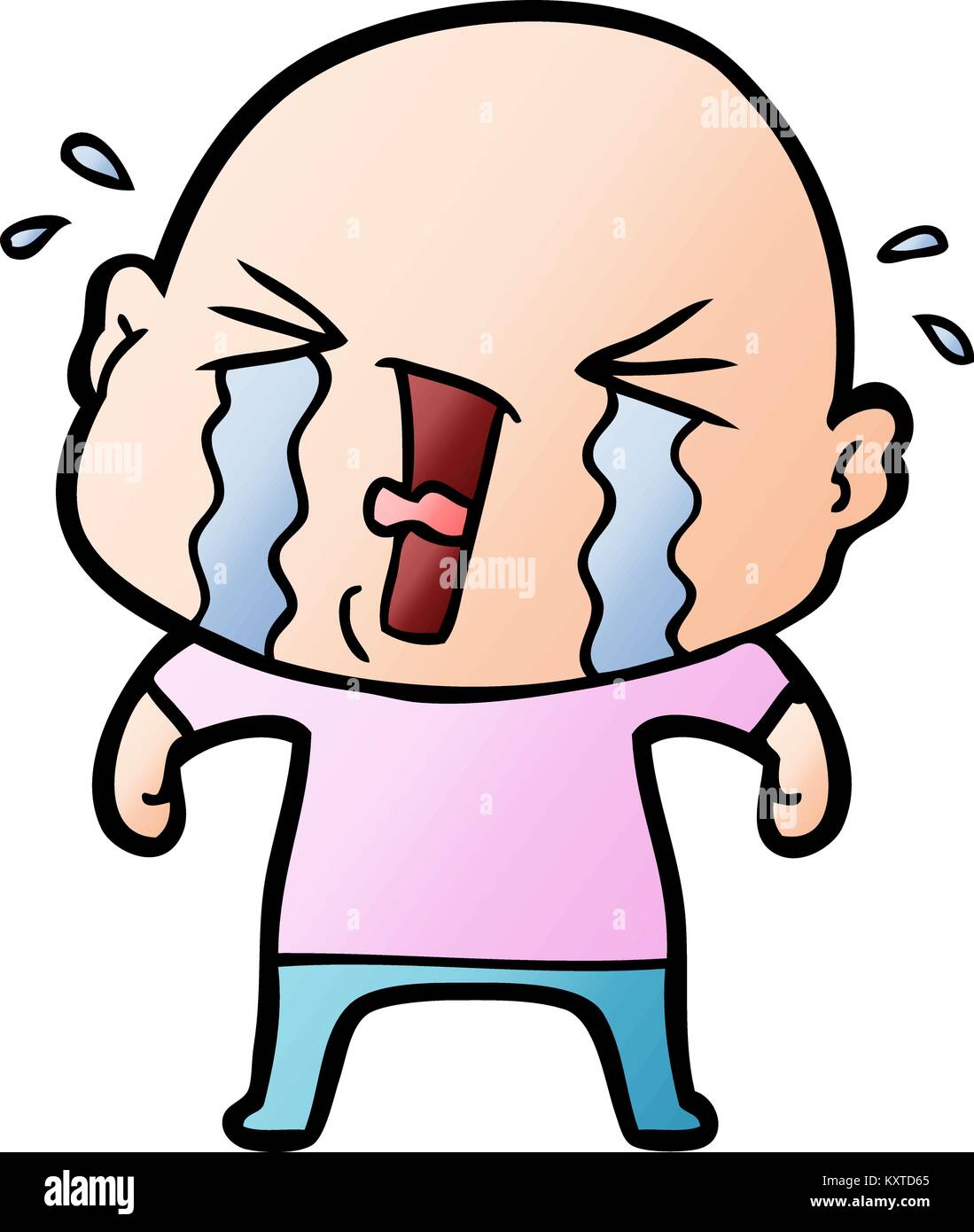 cartoon crying bald man Stock Vector Image & Art - Alamy