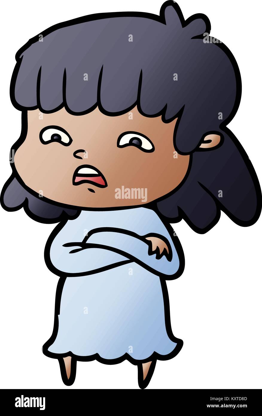 cartoon worried woman Stock Vector Image & Art - Alamy