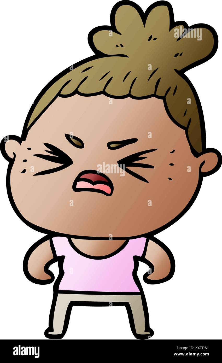 cartoon angry woman Stock Vector Image & Art - Alamy