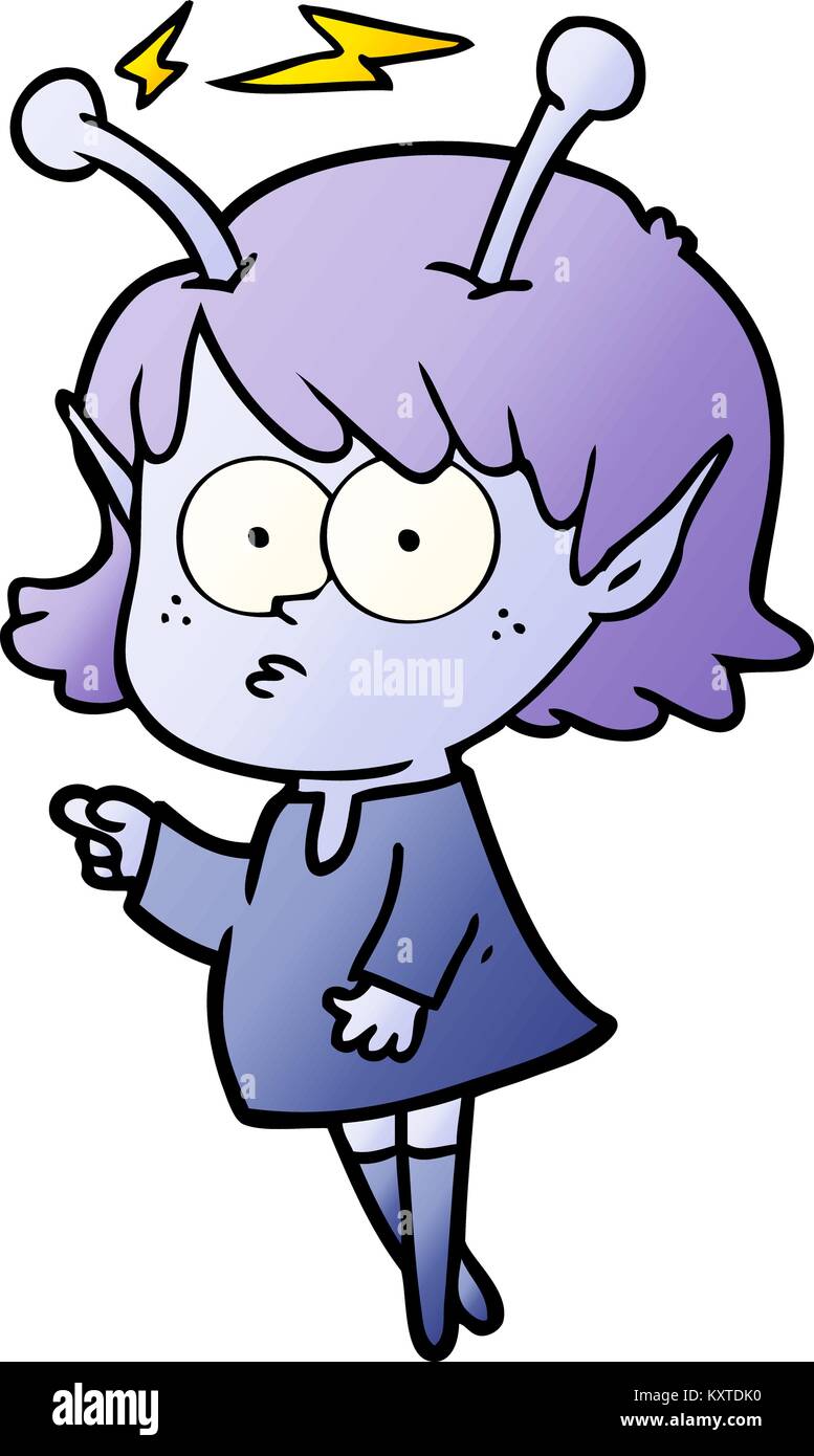 cartoon alien girl Stock Vector Image & Art - Alamy