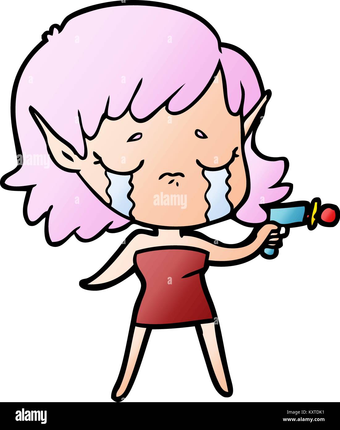 cartoon crying elf girl Stock Vector Image & Art - Alamy