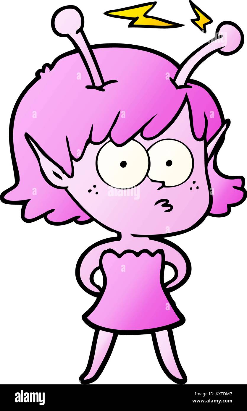 cartoon alien girl Stock Vector Image & Art - Alamy