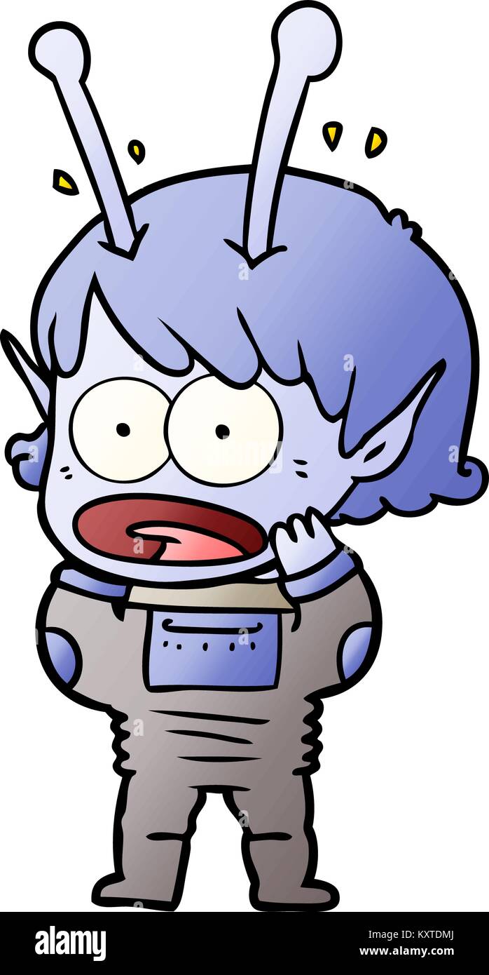 cartoon shocked alien girl Stock Vector Image & Art - Alamy