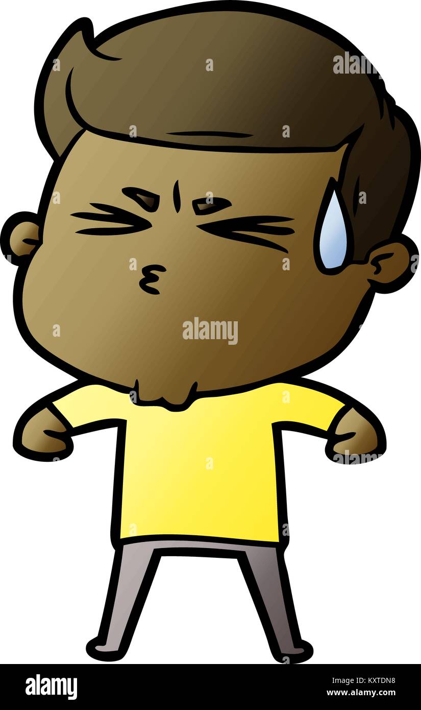 cartoon man sweating Stock Vector Image & Art - Alamy