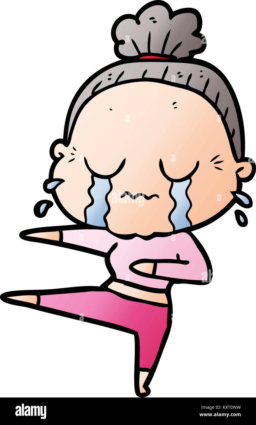 cartoon old dancer woman crying Stock Vector Image & Art - Alamy