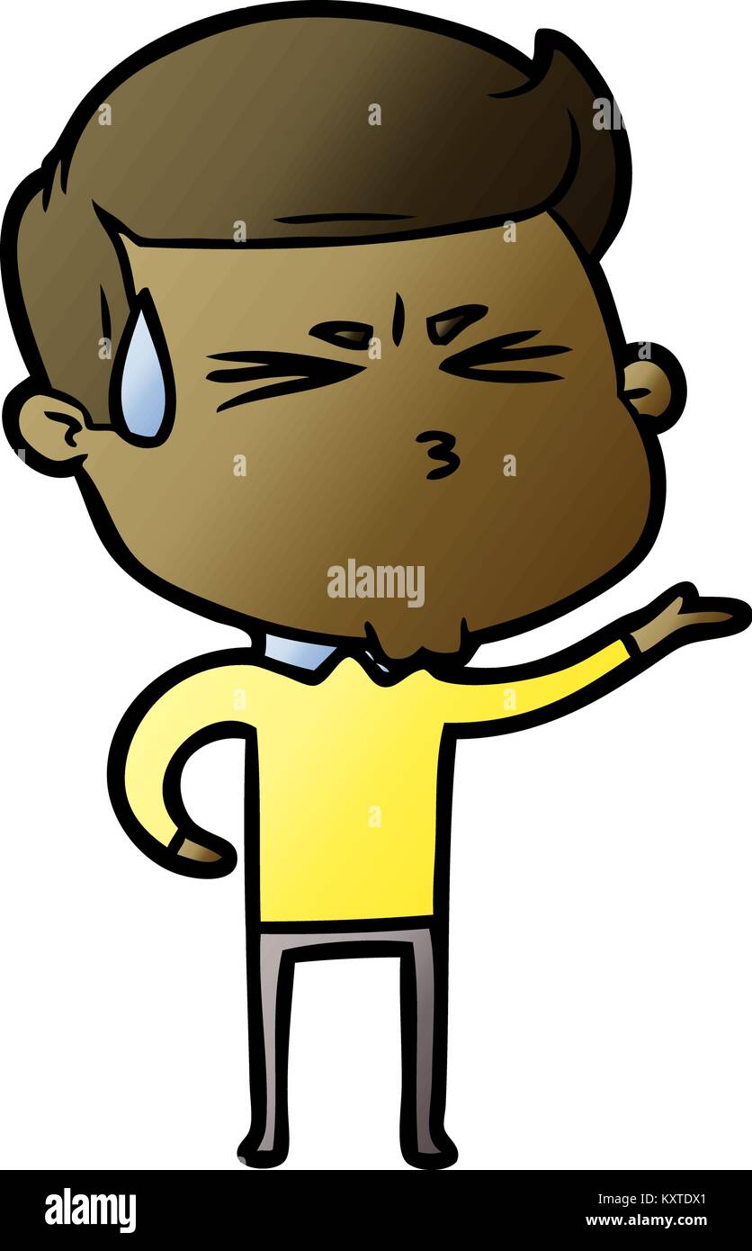 cartoon man sweating Stock Vector Image & Art - Alamy