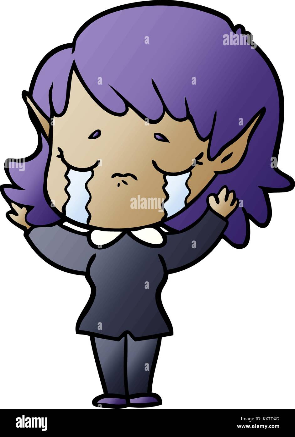cartoon crying elf girl Stock Vector Image & Art - Alamy