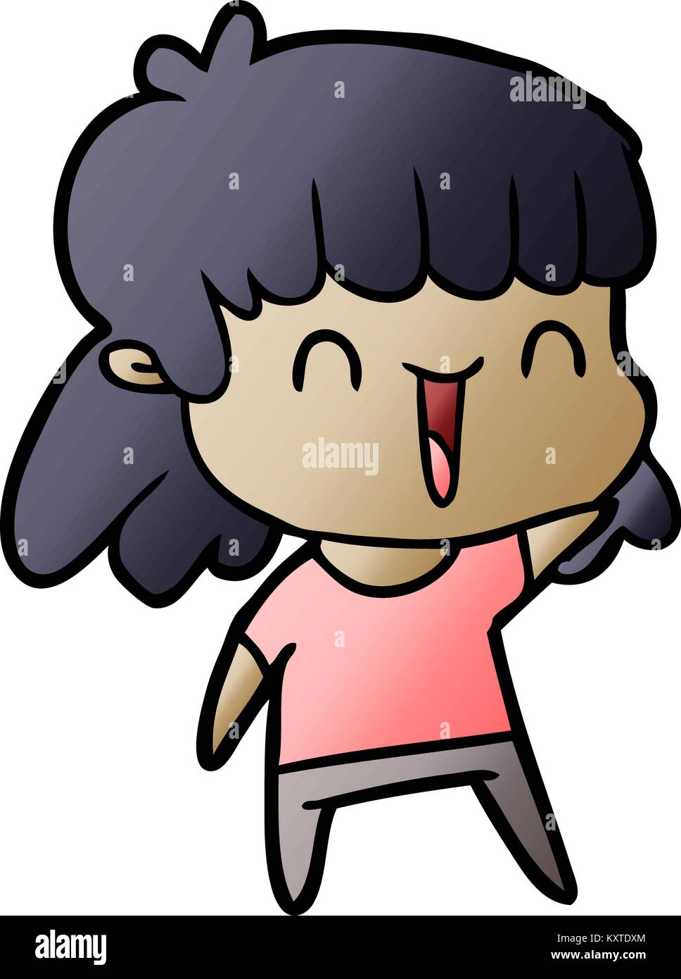 cartoon happy girl Stock Vector Image & Art - Alamy