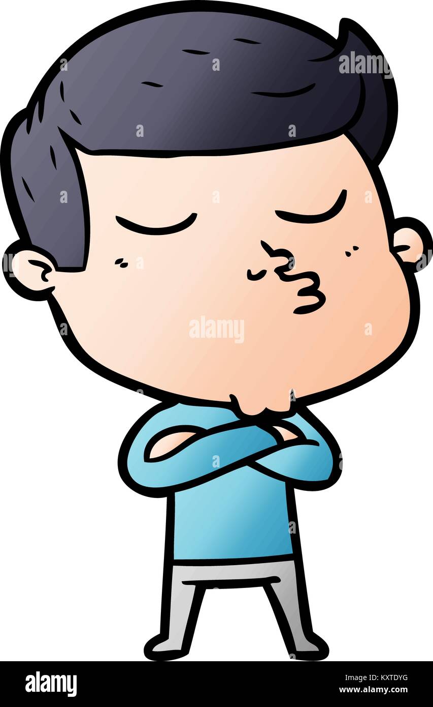 cartoon model guy pouting Stock Vector Image & Art - Alamy