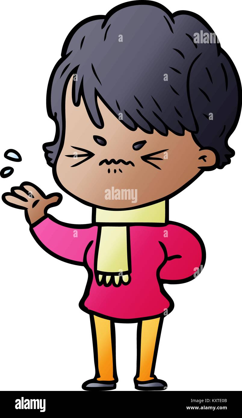 cartoon frustrated woman Stock Vector Image & Art - Alamy