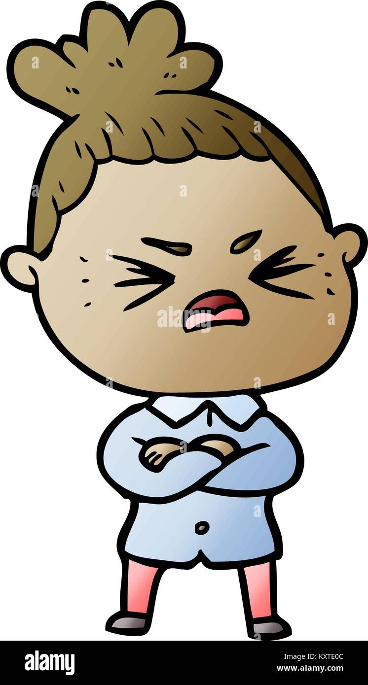 cartoon angry woman Stock Vector Image & Art - Alamy