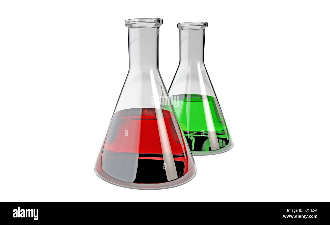 Chemical laboratory flask isolated. 3D render Stock Photo - Alamy