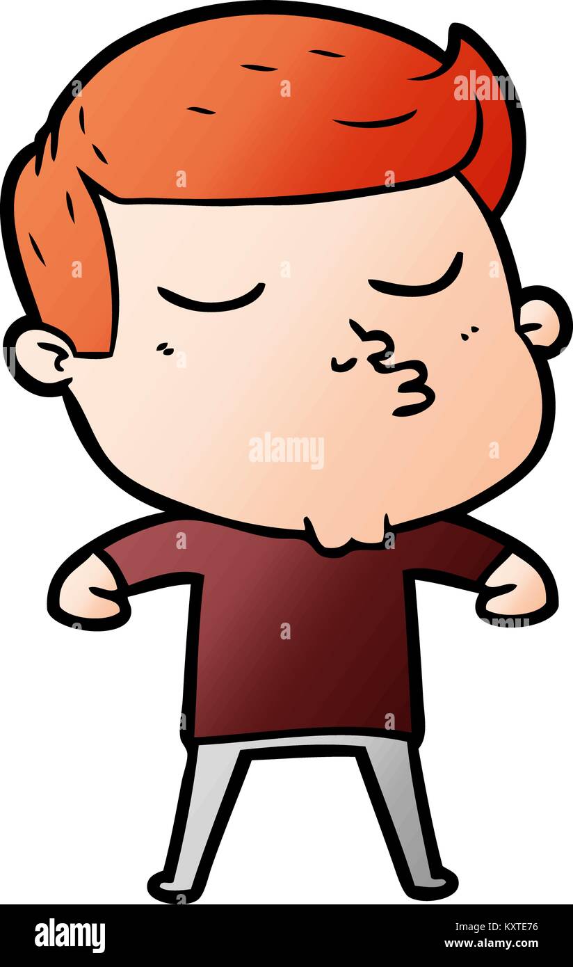 cartoon model guy pouting Stock Vector Image & Art - Alamy