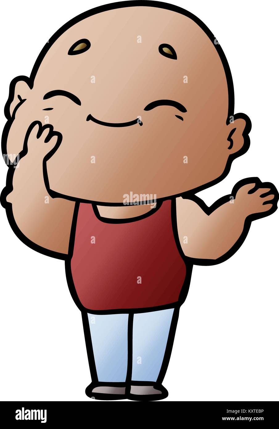 cartoon happy bald man Stock Vector Image & Art - Alamy