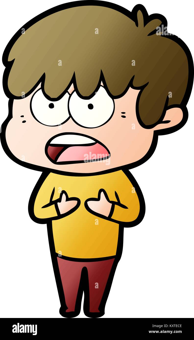 worried cartoon boy Stock Vector Image & Art - Alamy