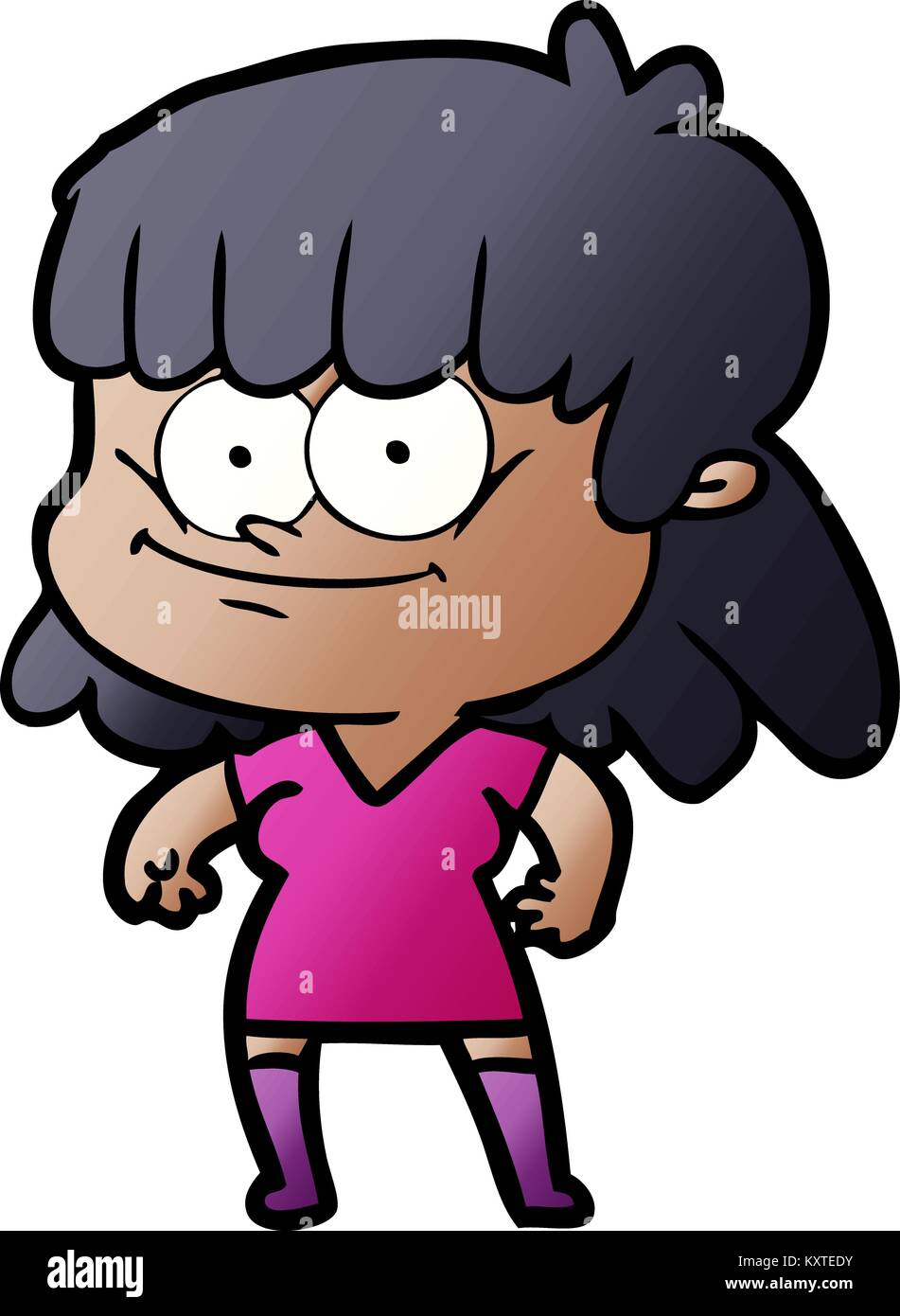 cartoon girl smiling Stock Vector Image & Art - Alamy