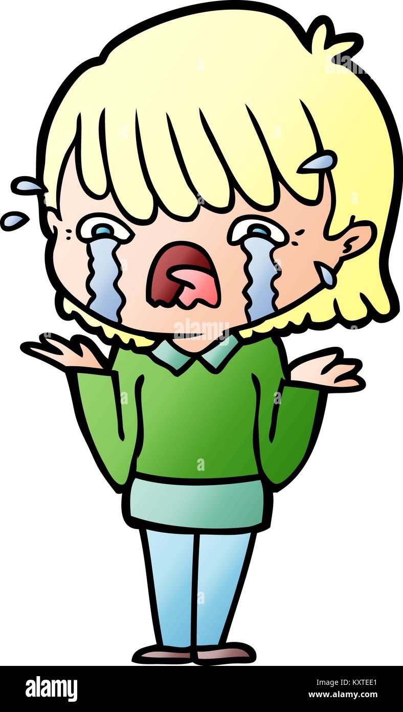 cartoon girl crying Stock Vector Image & Art - Alamy