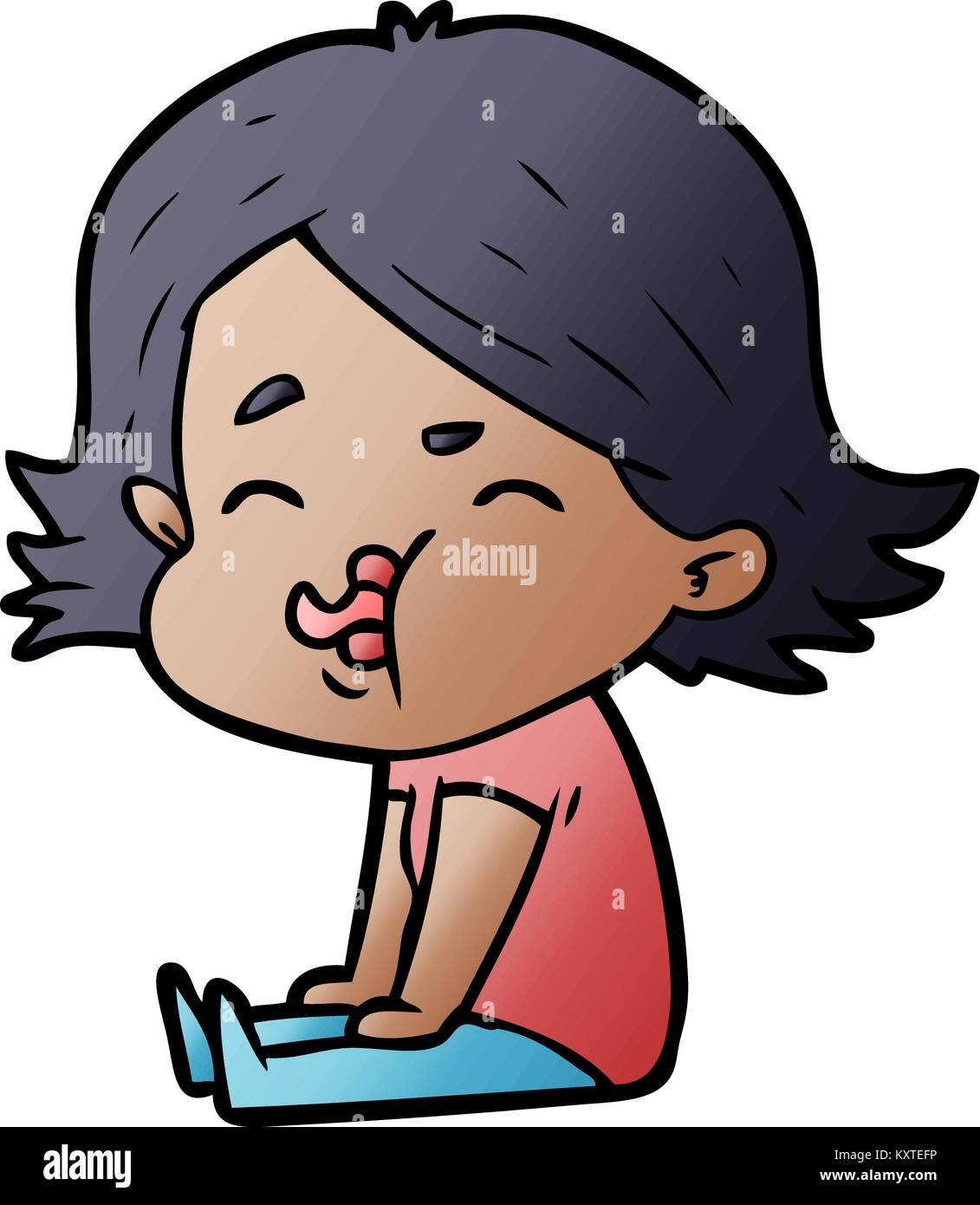 cartoon girl pulling face Stock Vector Image & Art - Alamy
