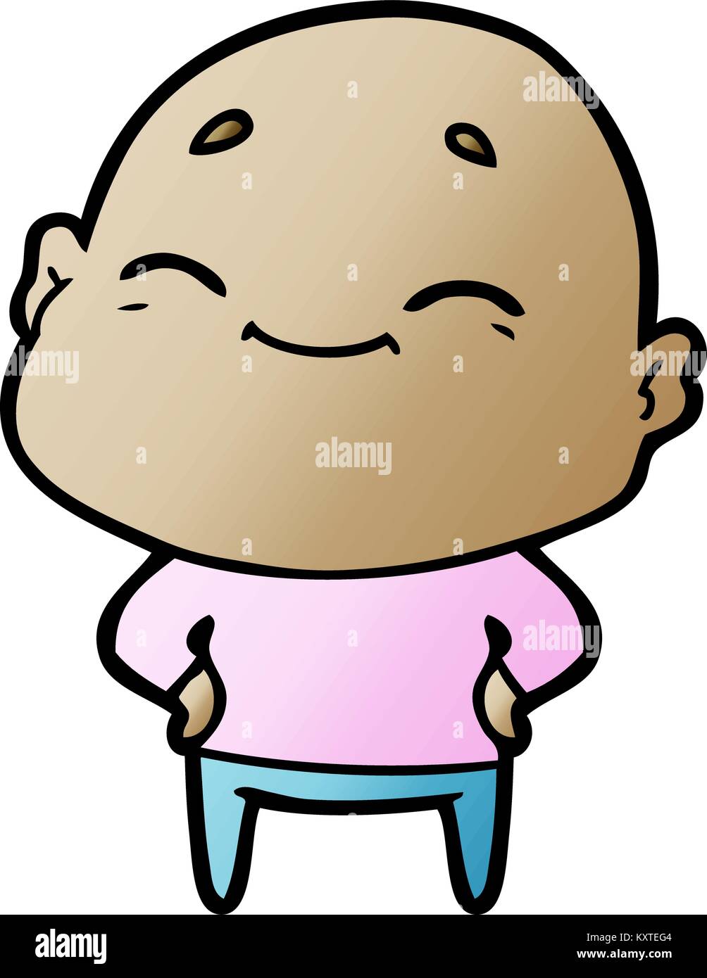 cartoon happy bald man Stock Vector Image & Art - Alamy