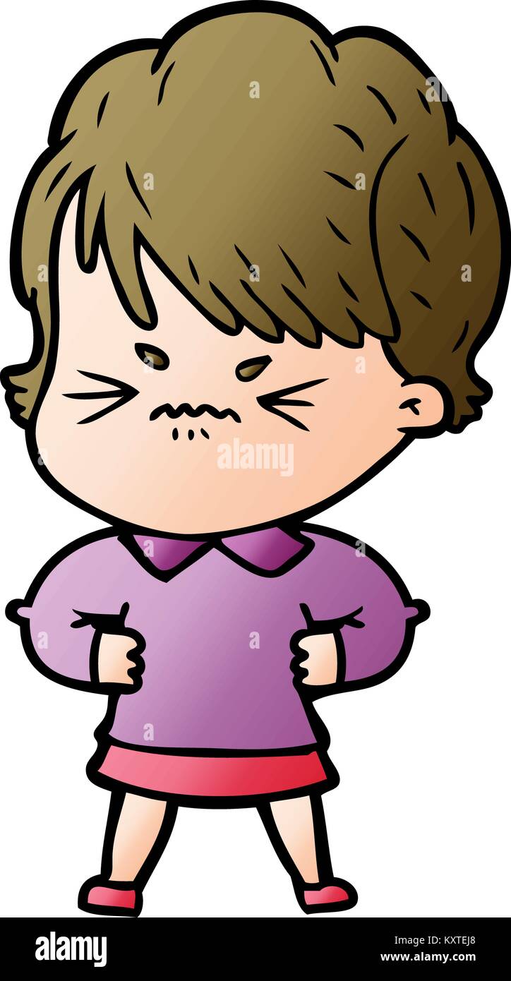 cartoon frustrated woman Stock Vector Image & Art - Alamy
