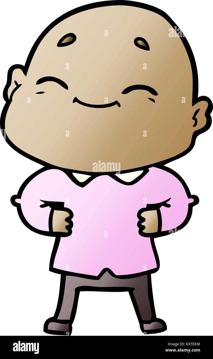 cartoon happy bald man Stock Vector Image & Art - Alamy